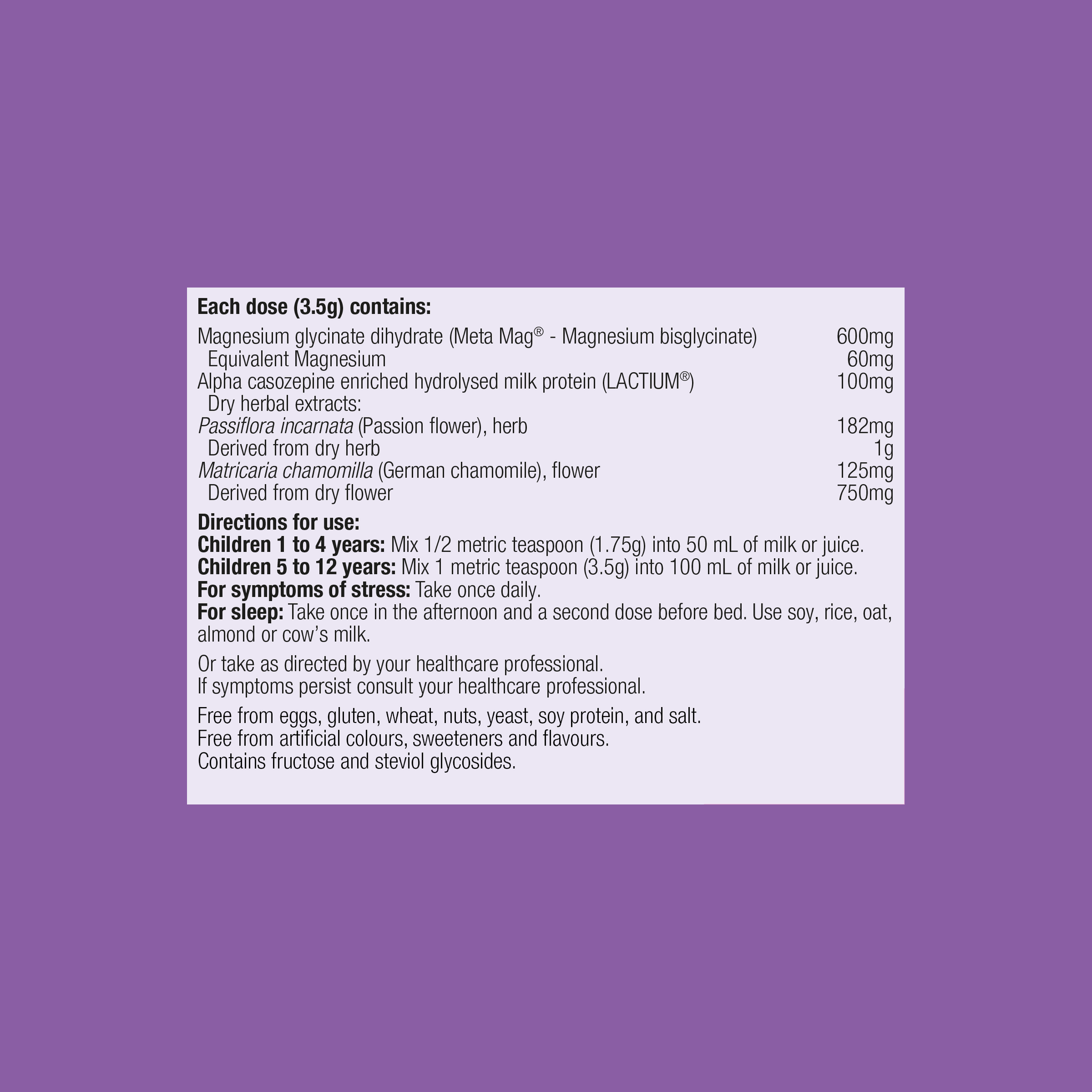 Metagenics Calm Care for Kids Banana 120g Powder for Sleep