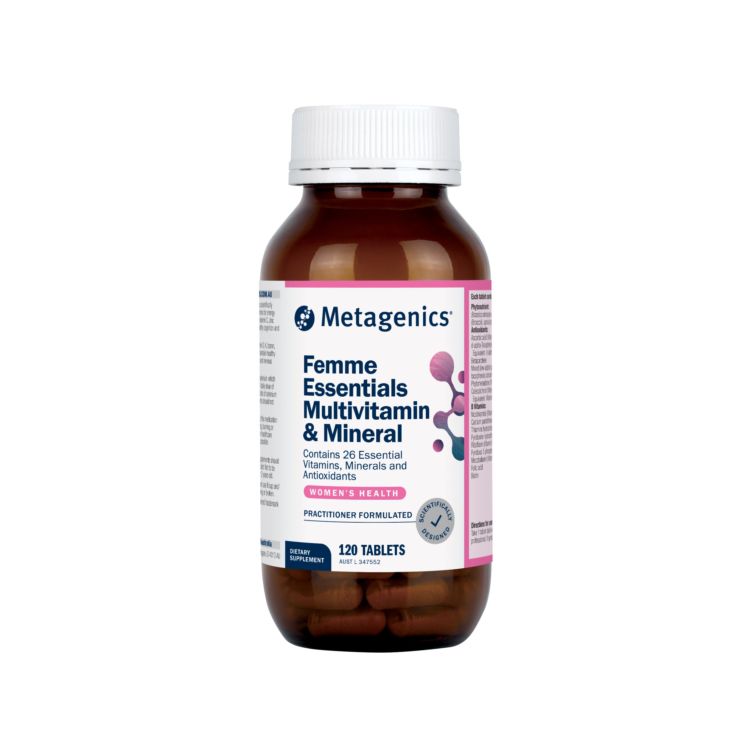 Metagenics Femme Essentials Multivitamin & Mineral 120 Tablets for ...