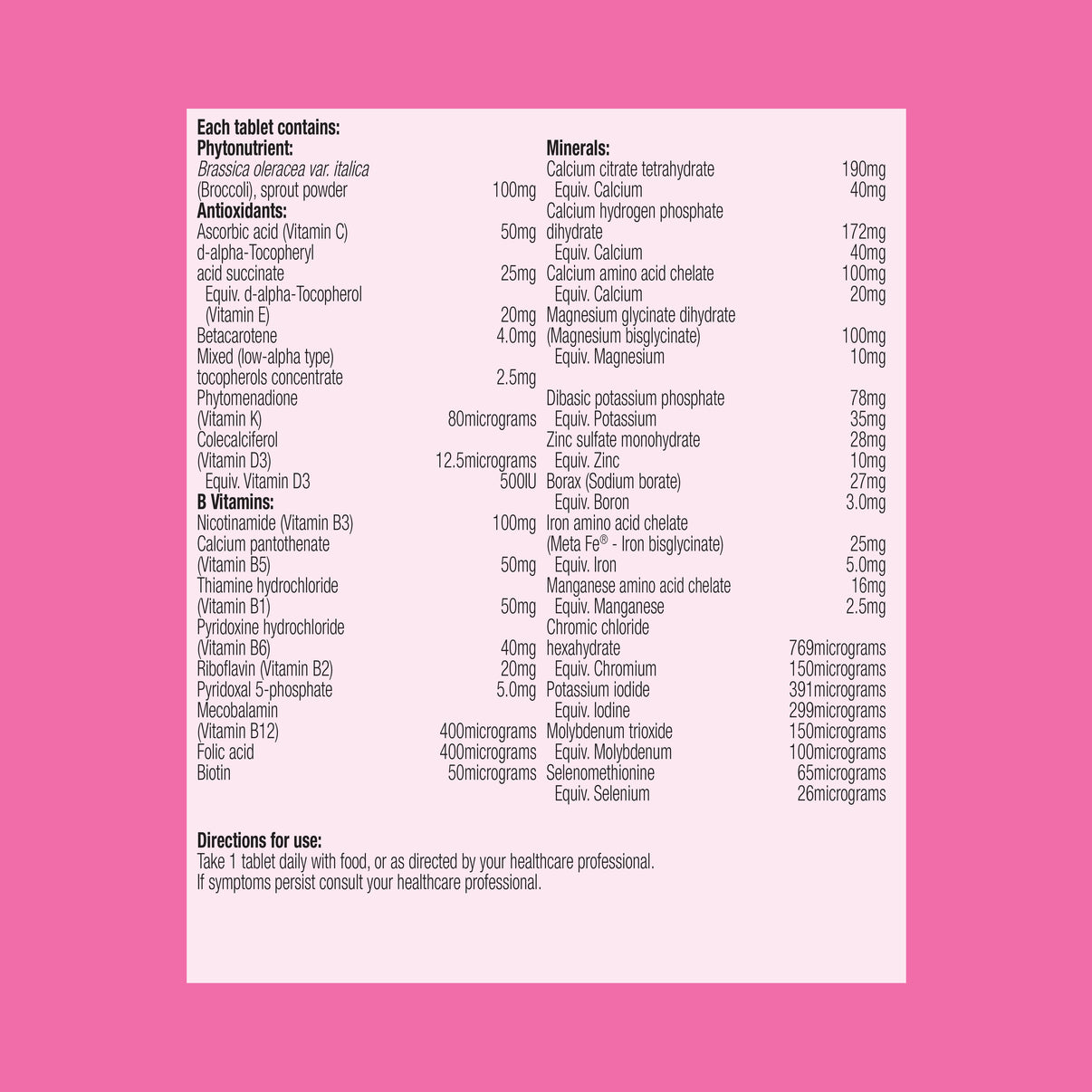 Metagenics Femme Essentials Multivitamin & Mineral 30 Tablets for Daily ...