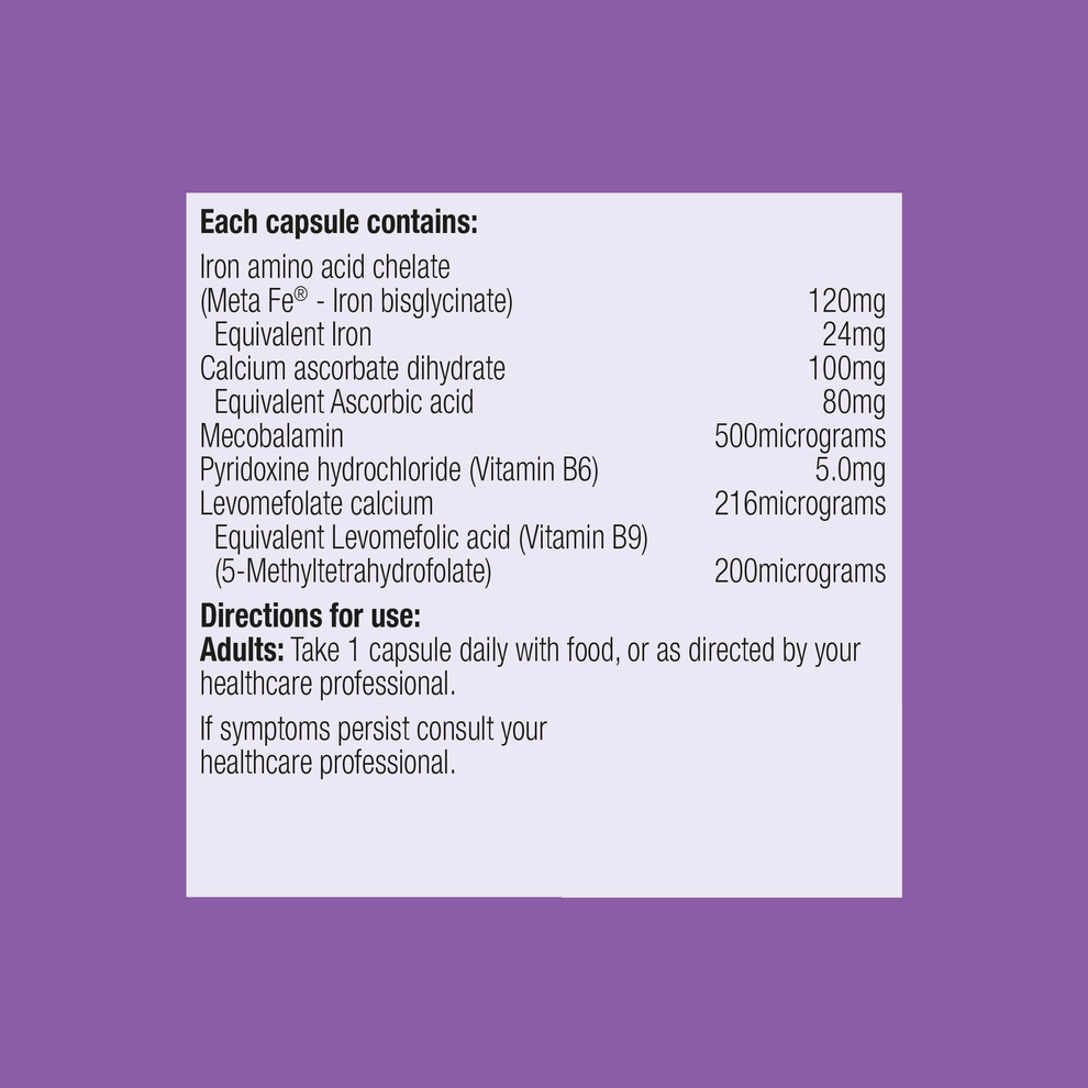 Metagenics Hemagenics Iron Advanced 30 Capsules for Fatigue