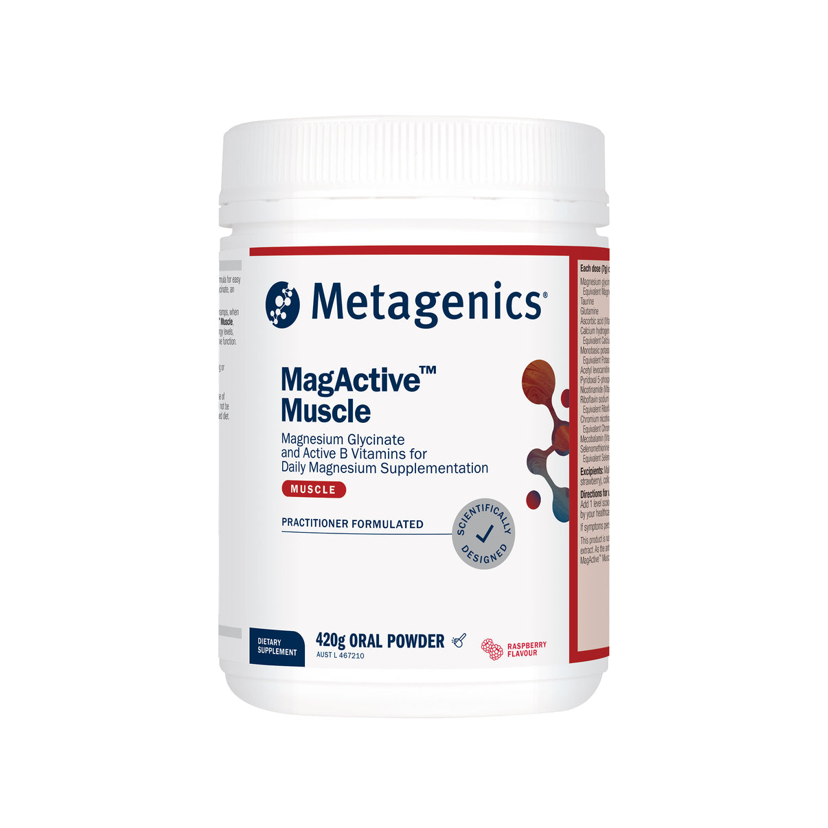 Metagenics MagActive Muscle Raspberry Magnesium Powder 420g