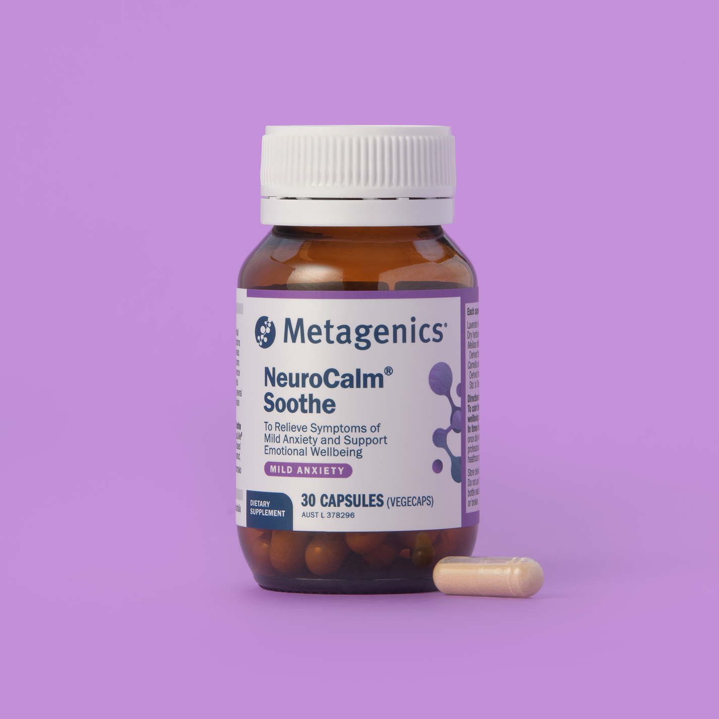 Metagenics NeuroCalm Soothe 30 Capsules for Mild Anxiety