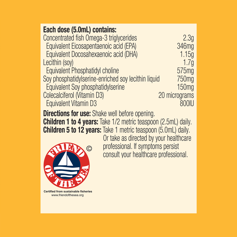 Metagenics Omega Brain Care for Kids 90ml Liquid for Brain Development