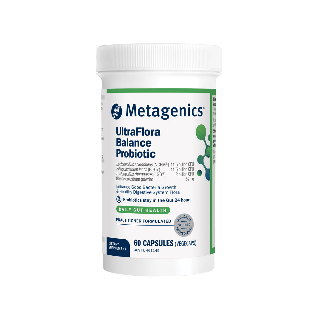 Metagenics UltraFlora Balance Probiotic 60 Capsules for Gut Health.