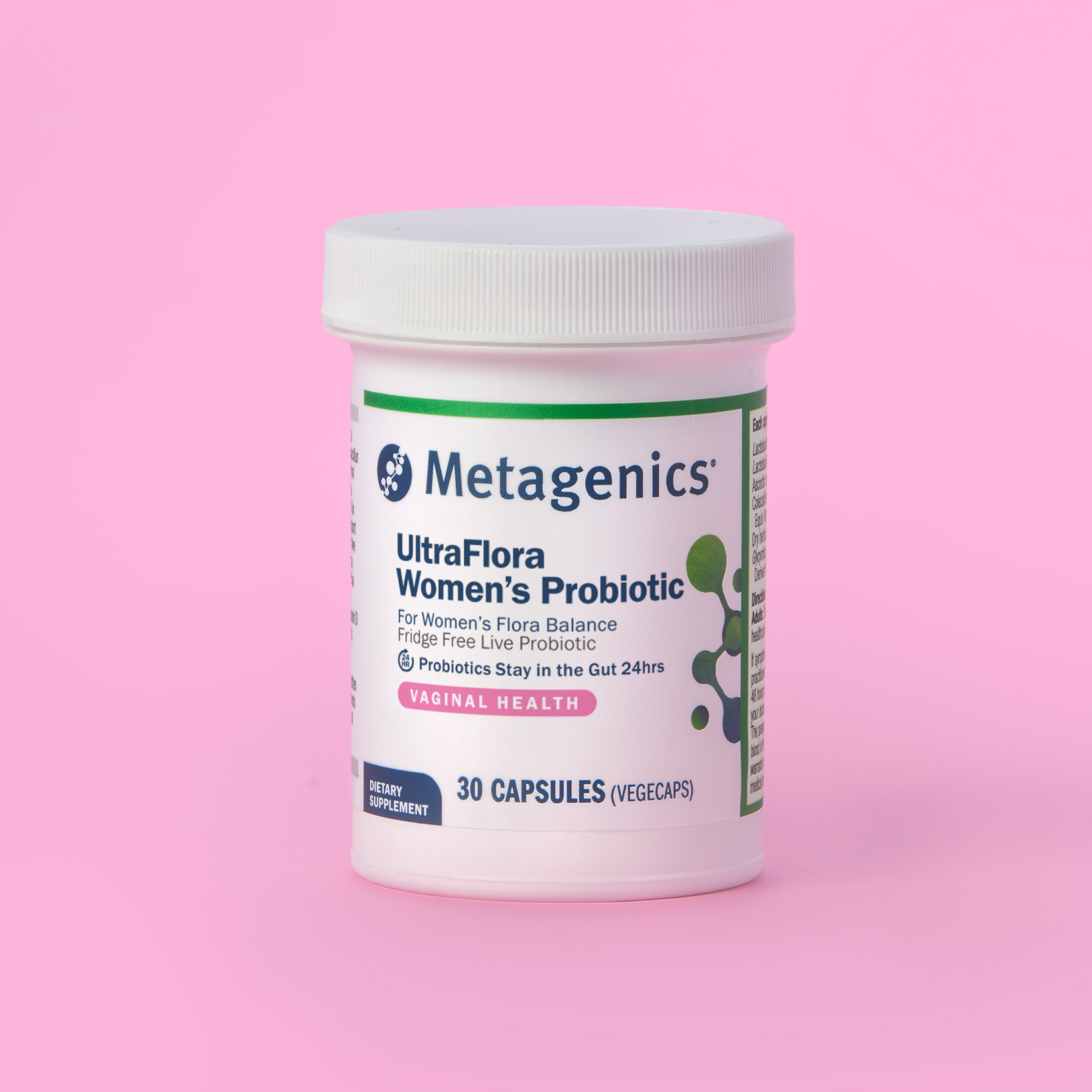 Metagenics UltraFlora Women's Probiotic 30 Capsules for Vaginal Health.