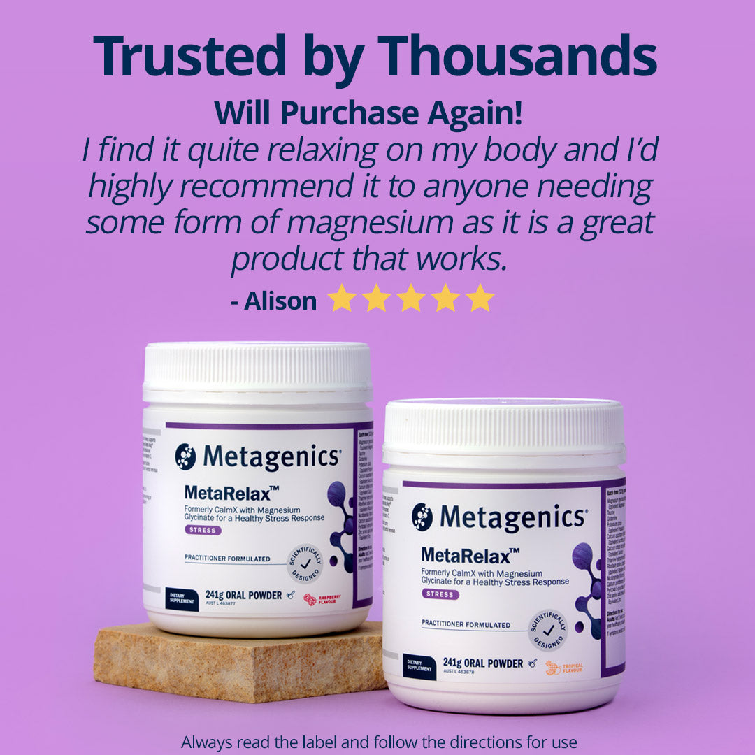 Metagenics MetaRelax Tropical 241g Powder: New Name, Same Great-Tasting ...