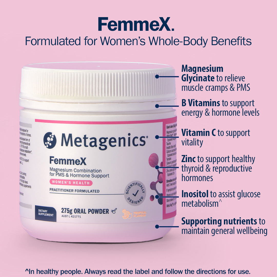 Metagenics FemmeX Tropical 275g Powder with Magnesium for Women