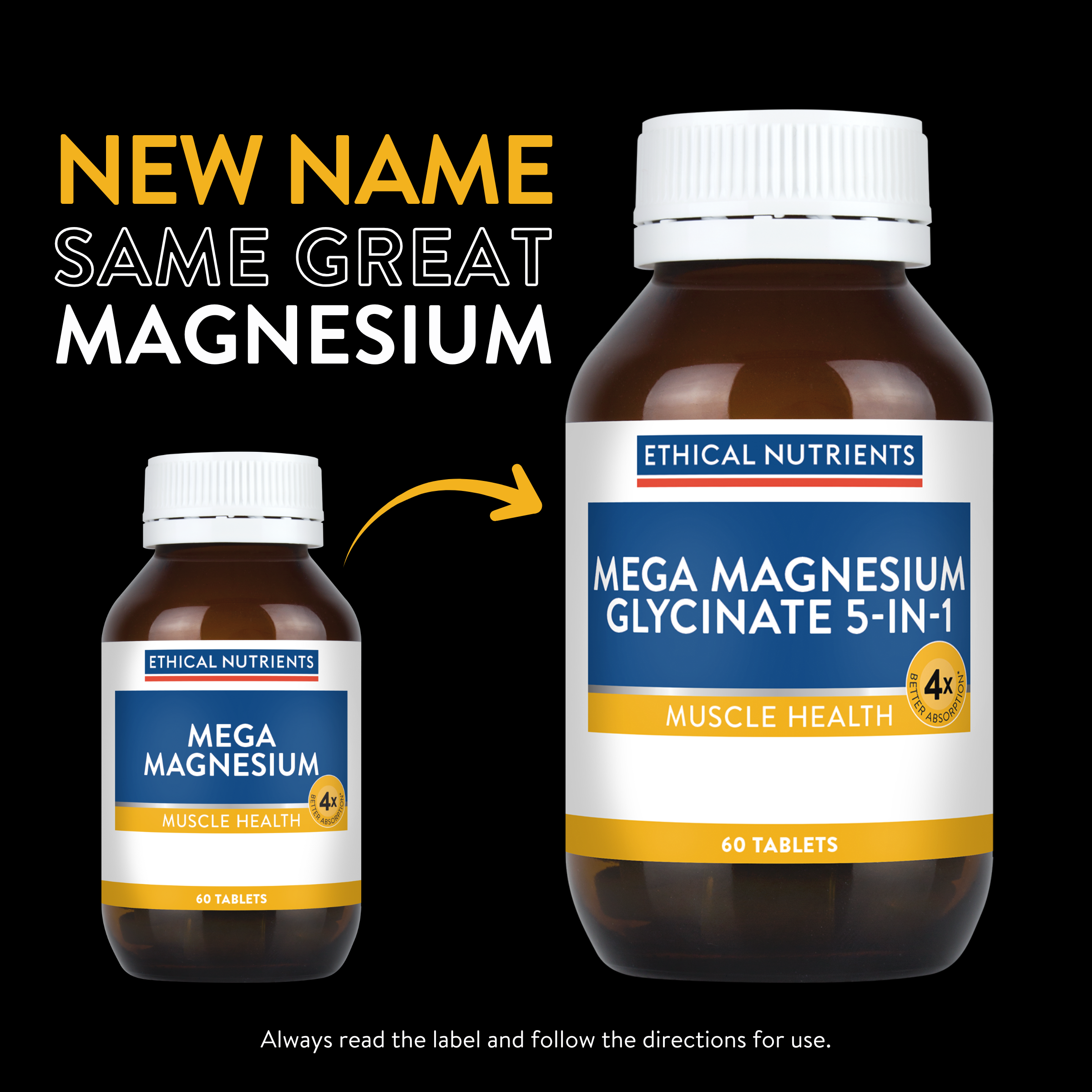 Ethical Nutrients Mega Magnesium Glycinate 5-in-1 60 Tablets – Metagenics