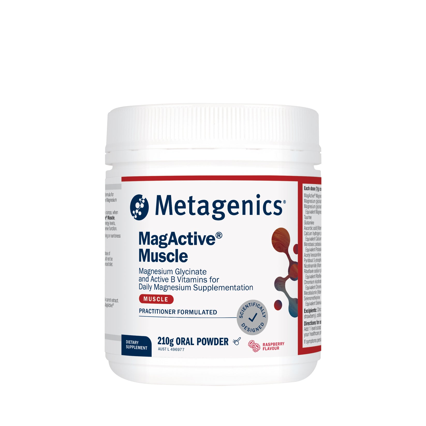 Metagenics MagActive Muscle Raspberry 210g Powder