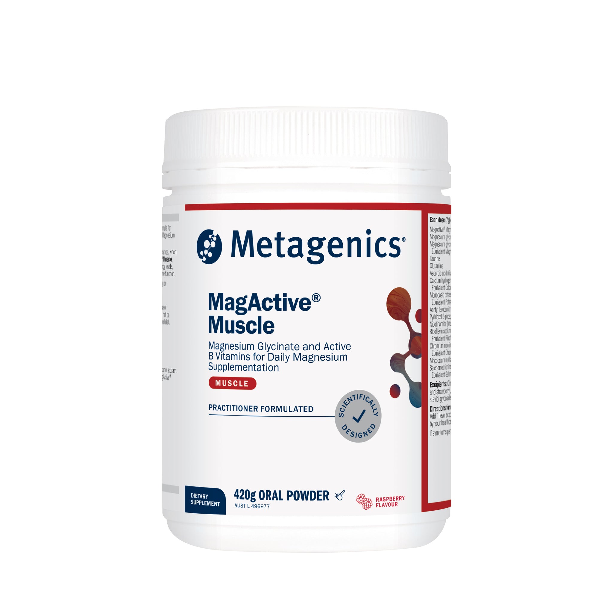 Metagenics MagActive Muscle Raspberry Magnesium Powder 420g